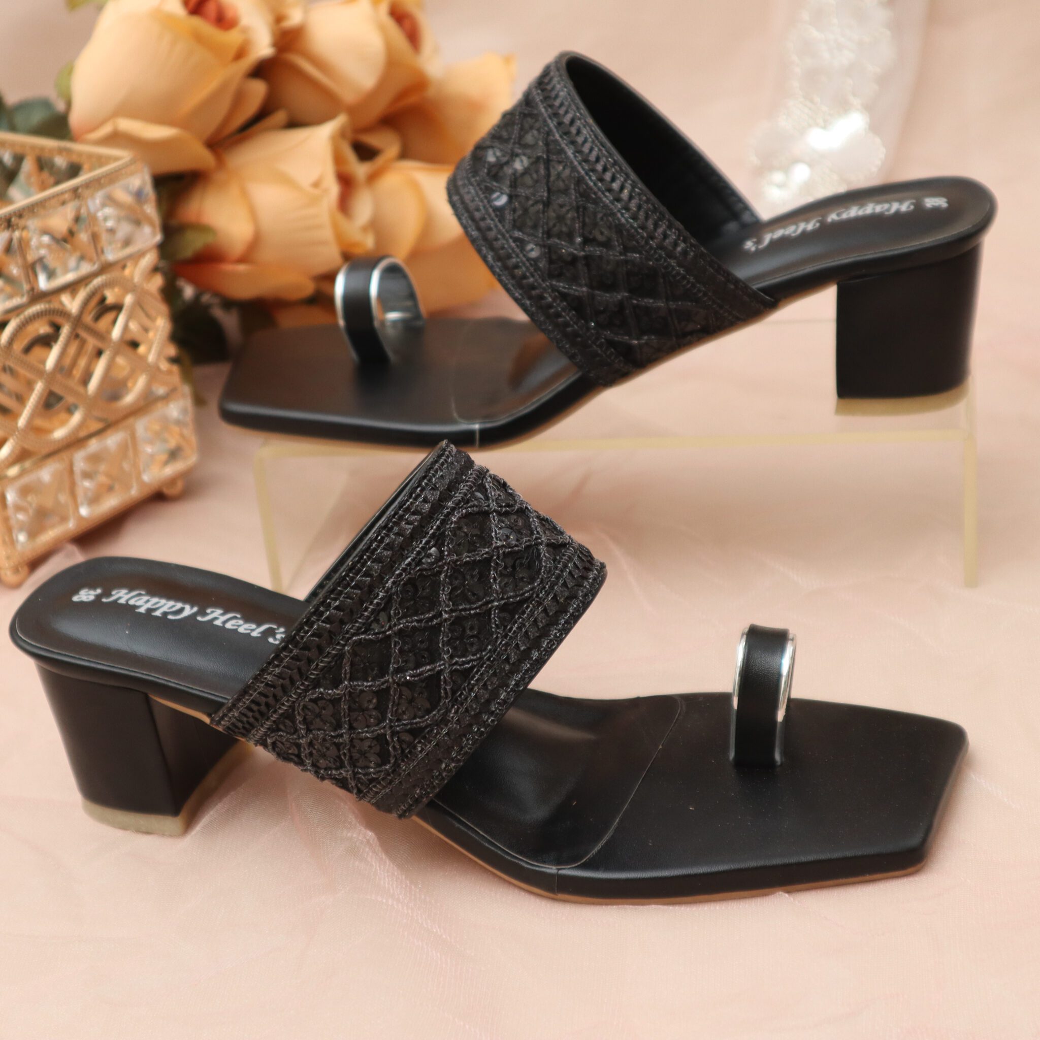 Toe Ring Slides Sandals-Happy Heel’s – Happy Heel's
